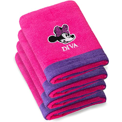 Disney's Minni Mouse Diva Super Absorbent and Soft Fingertip Towel 100% Cotton 11"x18" Pack of 4