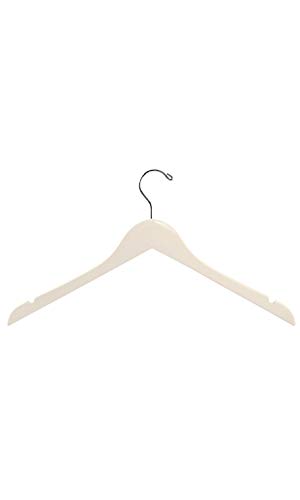 17 inch Ivory Wood Dress Hangers - Case of 50