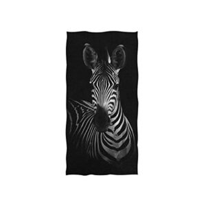 african zebra print animal pattern hand towel yoga gym cotton face spa towels absorbent multipurpose for bathroom kitchen hotel home decor set 15x30 inch