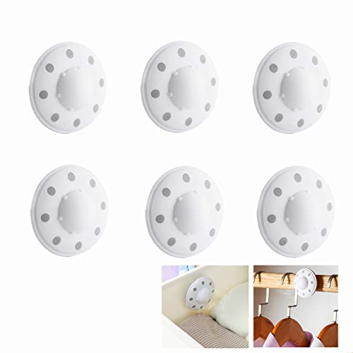 HomeNite 6 Pack Moth Ball Case with Adhesive Wall Sticker, Refillable Case for Moth Repellent Balls, Closet Clothes House Drawers Hanger Moth Block Case, 6cm Diameter, White, 6 Count (Pack of 1)