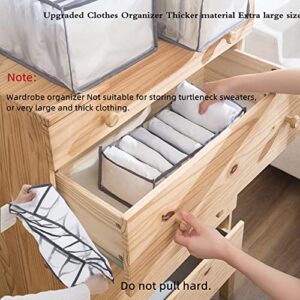 Wardrobe Clothes Organizer,Drawer Organizers for Clothing,Large Size,2Pack,7Grids,Grey