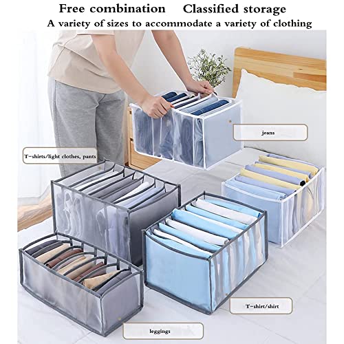 Wardrobe Clothes Organizer,Drawer Organizers for Clothing,Large Size,2Pack,7Grids,Grey