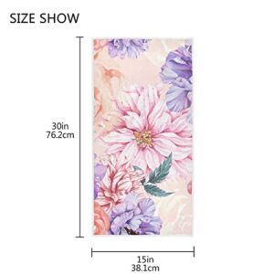 ALAZA Spring Pink Rose Purple Flower Hand Towels Bathroom Towel Highly Absorbent Soft Small Bath Towel Decorative Guest Breathable Fingertip Towel for Face Gym Spa 30 X 15 Inch