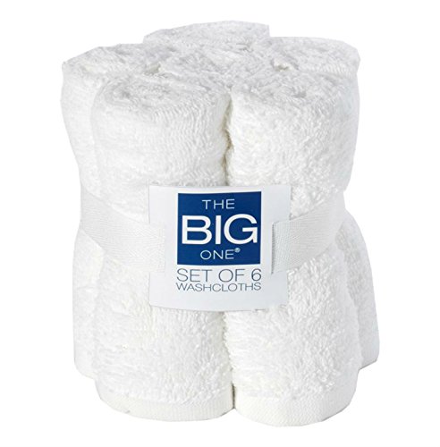 The Big One 6-pack Solid Washcloths (White)