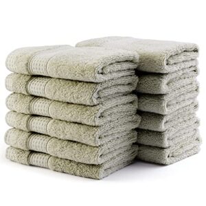 Wash Clothes for Bathroom - Cotton Face Towels Washcloths Bulk for Men or Women, 12 Pack Ultra Soft Bath Towels Set, Absorbent Hotel-Spa-Kitchen Multi-Purpose Face Cloth, Bath Wash Rags