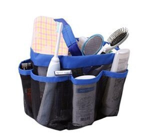 quick dry hanging toiletry and bath organizer with 8 storage compartments, shower tote, mesh shower caddy, perfect dorm, gym, camp & travel tote bag, black