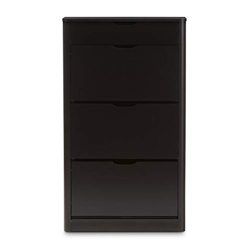 Baxton Studio Cayla 4 Drawer Shoe Cabinet in Black