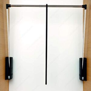 Servetto ClosetPro Soft-Close Wardrobe Lift Expanding Steel Tubing with Black Plastic Housing, 22 lb Weight Rating, Made in Italy (24 1/2" - 33 1/2")