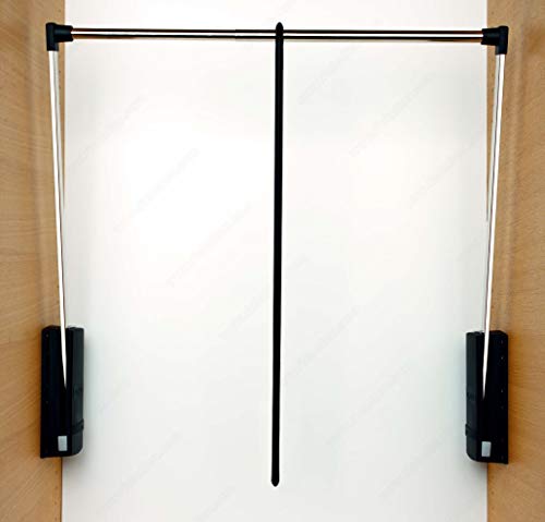 Servetto ClosetPro Soft-Close Wardrobe Lift Expanding Steel Tubing with Black Plastic Housing, 22 lb Weight Rating, Made in Italy (24 1/2" - 33 1/2")