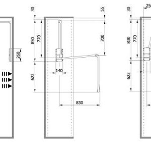 Servetto ClosetPro Soft-Close Wardrobe Lift Expanding Steel Tubing with Black Plastic Housing, 22 lb Weight Rating, Made in Italy (24 1/2" - 33 1/2")