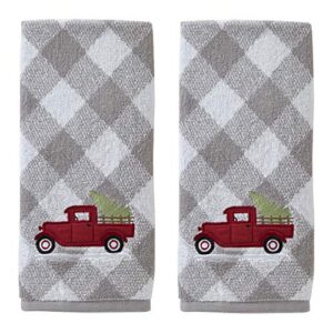 skl home by saturday knight ltd. farm truck hand towel (2-pack), gray