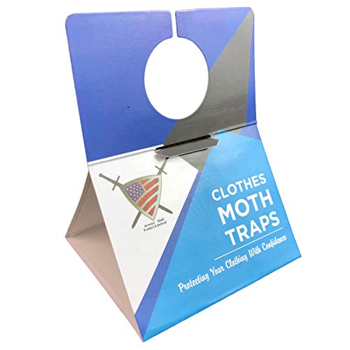 Moth Traps Closet Clothing - Clothes Moths Protection Trap with Unique Hanging Design (6 Traps)