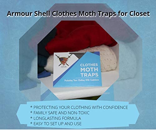 Moth Traps Closet Clothing - Clothes Moths Protection Trap with Unique Hanging Design (6 Traps)