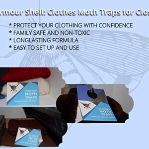 Moth Traps Closet Clothing - Clothes Moths Protection Trap with Unique Hanging Design (6 Traps)