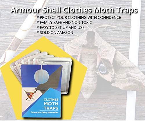 Moth Traps Closet Clothing - Clothes Moths Protection Trap with Unique Hanging Design (6 Traps)