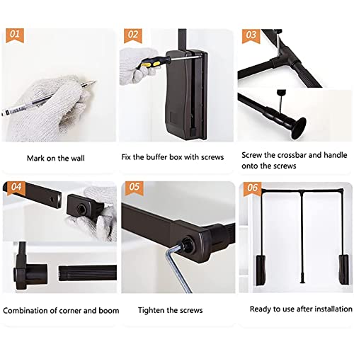 DONGYUE Pull Down The Closet Rod, Softly Close Rail, Lift Storage System, Hanger Rod for Hanging Clothes, Space-saving Coat Rack, Adjustable Width (size: 500-630mm) ( Size : 830-1150cm )