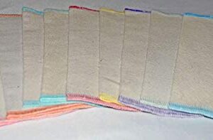 1 Ply Organic Flannel Washable Baby Wipes 8 x 8 Inches 10 Pack Assorted Pastel Set