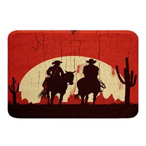 western decor bath mats for bathroom wild west cowboy bathroom rugs for kids boys children rodeo cowboy style bath rugs for shower tub ultra soft grunge design decor bathroom accessories 20"x32"