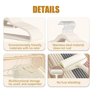 20 Pack Velvet Clothing Hangers,Non-Slip Beige Suit Hanger, 360 Degree Swivel Hook Strong and Durable Clothes Hangers for Coats,Suit, Shirt Dress, Pants & Dress Clothes