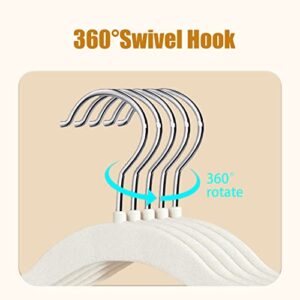 20 Pack Velvet Clothing Hangers,Non-Slip Beige Suit Hanger, 360 Degree Swivel Hook Strong and Durable Clothes Hangers for Coats,Suit, Shirt Dress, Pants & Dress Clothes