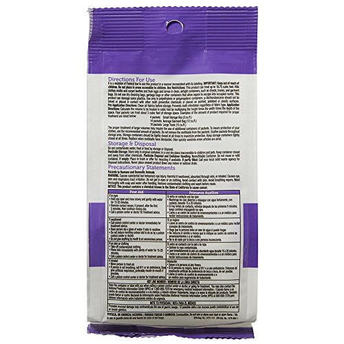 Enoz Moth-Tek Packets, Kills Clothes Moths and Carpet Beetles, Resealable Bag, Single Use Packets, Lavender Scent, 6 oz, Pack of 6