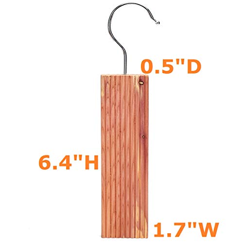 Prettyway Cedar Blocks for Clothes Storage, Red Cedar Pantry Hanging Planks Closets Deodorant, Cedarwood Hang Ups Drawers Fresh Scent, 30 Pack