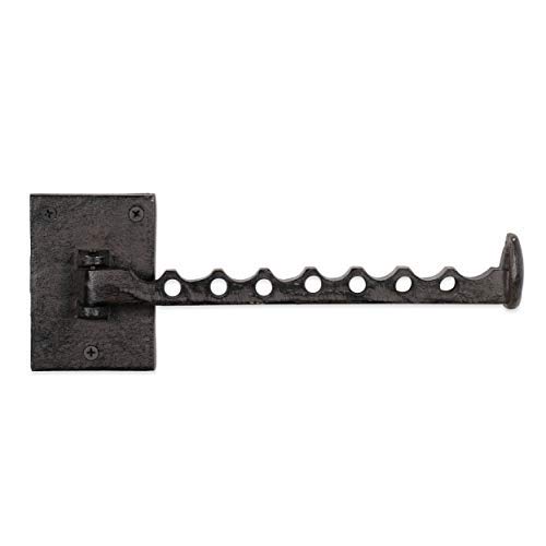 Rustic State Clout Cast Iron Coat Hanger - Clothes Rack - Laundry Bar - Industrial Farmhouse Design Wall Mount Organizer Hook Holder for Closet Laundry Room Mudroom Entryway - Black