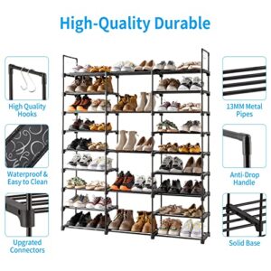 Shoe Rack Storage Organizer 9/10 Tiers Tall Shoe Organizer Shoe Storage for Entryway Holds 50-80 Pairs Shoe and Boots, Free Standing Shoe Racks Shoe Shelf Shoe Cabinet for Closet Bedroom Hallway