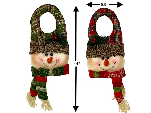 S/2 Snowmen Door Knob Wall Room Hangers Soft Plush Fabric Christmas Winter Holiday Decorations Home Business (Snowmen Hangers)