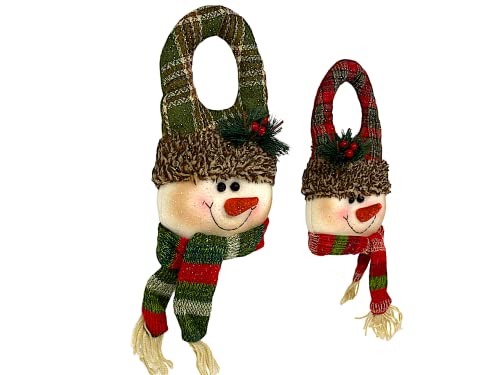 S/2 Snowmen Door Knob Wall Room Hangers Soft Plush Fabric Christmas Winter Holiday Decorations Home Business (Snowmen Hangers)