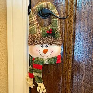 S/2 Snowmen Door Knob Wall Room Hangers Soft Plush Fabric Christmas Winter Holiday Decorations Home Business (Snowmen Hangers)