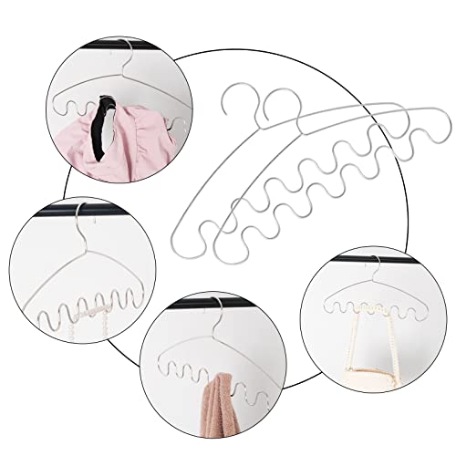 Non Slip Pants Hangers 3 Pack and Wave Grooves Hangers 2 Pack for Closet Multiple Layers Multifunctional Uses Rack Organizer for Bras Suspenders Vests Ties Swimwear Organizer