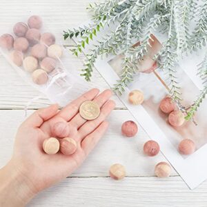 GORGECRAFT 24Pcs Red Cedar Balls Natural Cedarwood Closet Freshener Wooden Round Space Blocks Aromatic Chips Hanger Beads for Drawer Closets Clothes Home Bedroom Storage Supplies Accessory