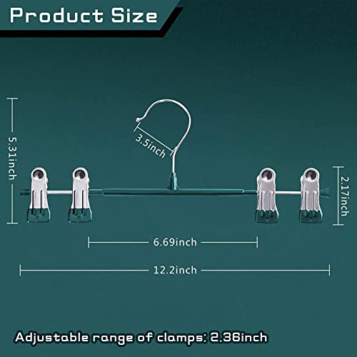 XINGAKA 10 Pack Heavy Duty Pants Skirt Hanger with Clip,Rubber Cover Metal Non Slip Hanger 360 Swivel Hook Saving Space Clothing Hanger,White