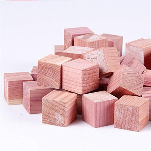 FunSpt 36 Pcs Cedar Blocks Cube with Fragrance Odor 100% Nature Aromatic Red Ceder Planks for Hanger Wardrobes Closets Drawers Freshener Clothes,005