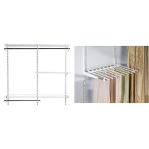 rubbermaid configurations deluxe closet kit, titanium, 4-8 ft, & configurations pants rack, holds 7 pairs of pants, non-slip, closet organization and storage