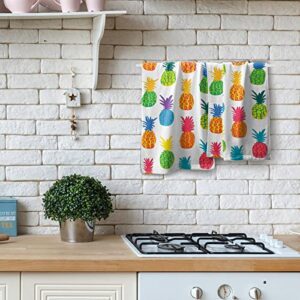 Giwawa Pineapple Fruit Soft Highly Absorbent Hand Towel 2 Pack,Tropic Summer Fruit Towels Multipurpose Bathroom Bath Kitchen 14.4 x 28.3 Inch Fingertip Towel,for Kitchen,Beach,Gym,Swim