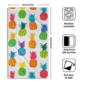 Giwawa Pineapple Fruit Soft Highly Absorbent Hand Towel 2 Pack,Tropic Summer Fruit Towels Multipurpose Bathroom Bath Kitchen 14.4 x 28.3 Inch Fingertip Towel,for Kitchen,Beach,Gym,Swim