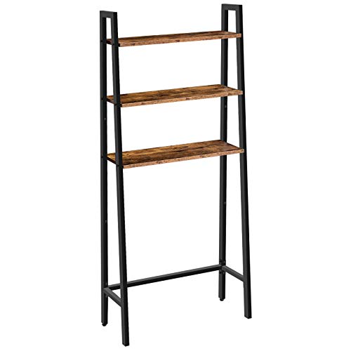 HOOBRO Over The Toilet Storage, 3 Tier Over Toilet Bathroom Organizer with Adjustable Feet, Industrial Multi-Functional Toilet Rack, Bathroom Storage Organizer, Easy to Assemble, Rustic Brown BF42TS01