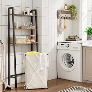 HOOBRO Over The Toilet Storage, 3 Tier Over Toilet Bathroom Organizer with Adjustable Feet, Industrial Multi-Functional Toilet Rack, Bathroom Storage Organizer, Easy to Assemble, Rustic Brown BF42TS01