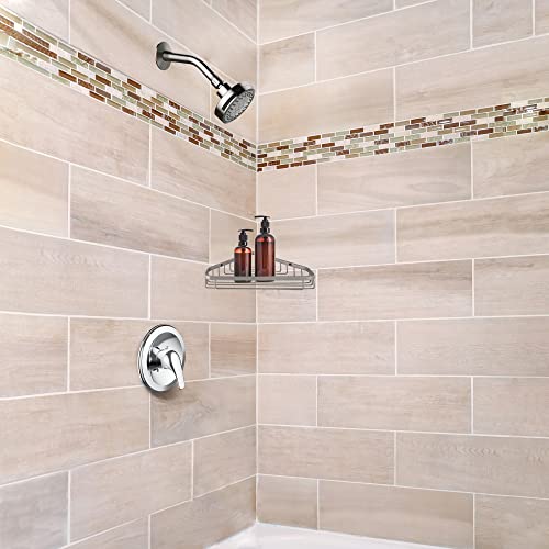 Design House 588921-SS 9.5 inch Modern Wall Mounted Stainless Steel Corner Shower Basket