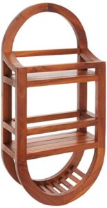 bare decor bare-ax4508 teak shower caddie storage organizer, 24"