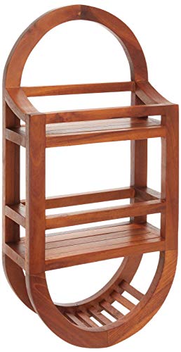 Bare Decor BARE-AX4508 Teak Shower Caddie Storage Organizer, 24"