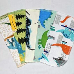 1 Ply Printed Flannel Little Wipes 8x8 Inches Dinosaurs