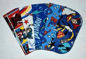 2 ply printed flannel 8x8 inches little wipes set of 5 favorite superhero characters