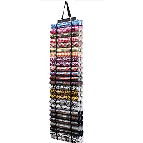 CLZYLRS Storage Organizer Vinyl Roll Holder | Craft Organizer Vinyl Storage Rack | Hanging Organizer Storage… (Black, 50)