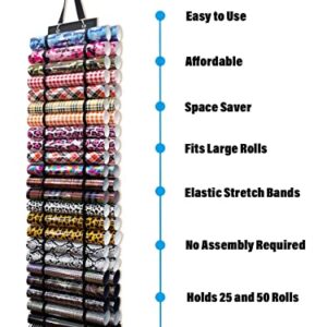 CLZYLRS Storage Organizer Vinyl Roll Holder | Craft Organizer Vinyl Storage Rack | Hanging Organizer Storage… (Black, 50)