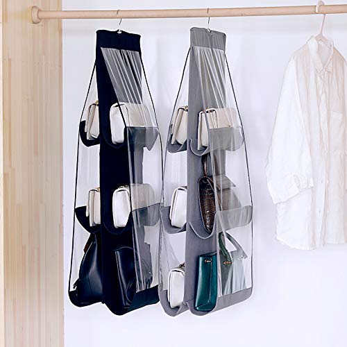 GINGA Hanging Storage Bag Purse Handbag Organizer, The Door Clost Hanging Storage Bag with 6 Pockets Width Pockets for Handbags Purses Clothing Homewares and Accessories