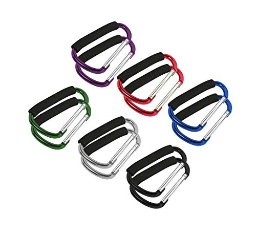 SE Assorted Color Jumbo Aluminum Carabiners (12 PC.) - 1297A-12