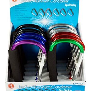 SE Assorted Color Jumbo Aluminum Carabiners (12 PC.) - 1297A-12